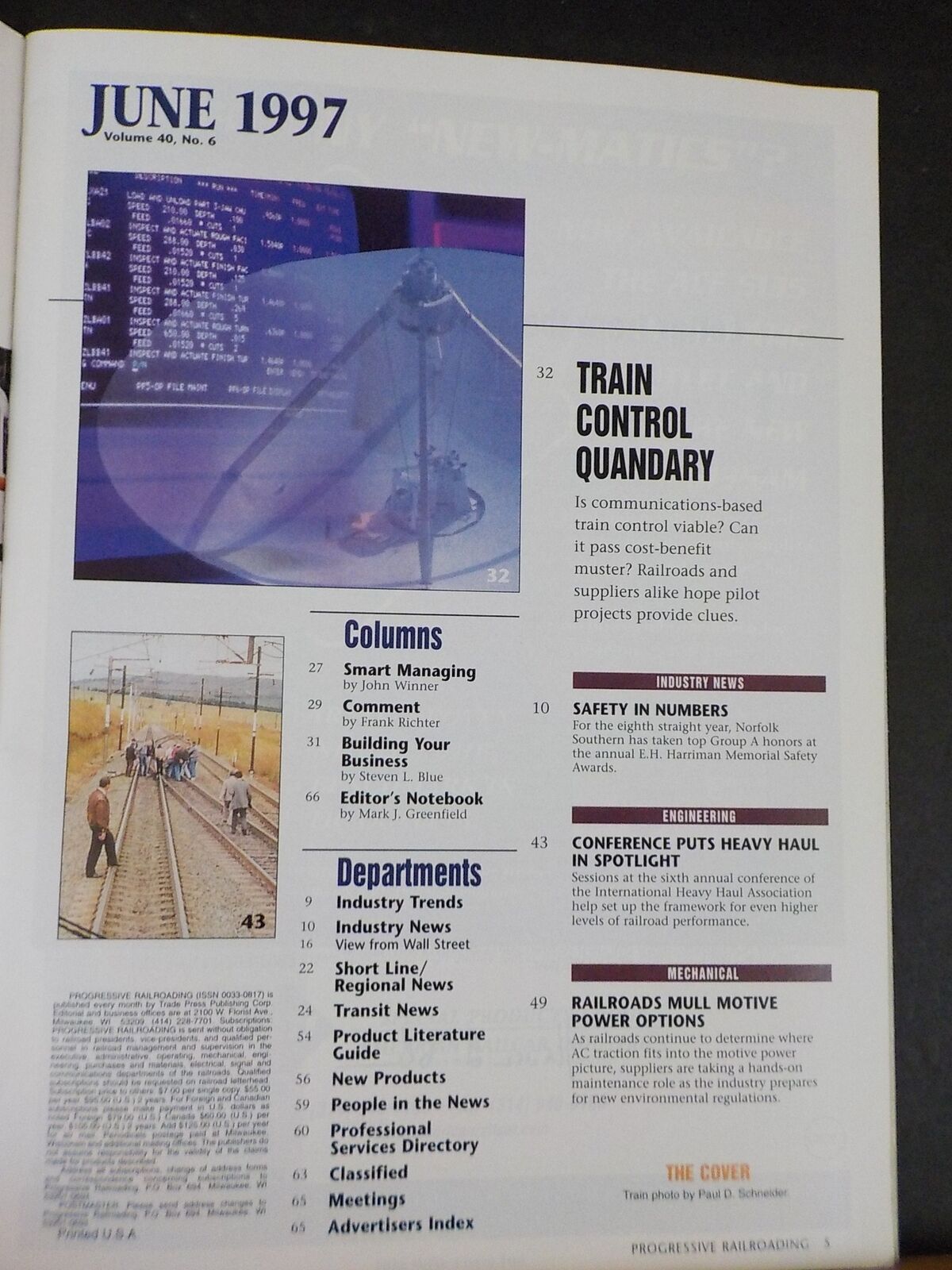 Progressive Railroading 1997 June Train control quandary AC traction u ...