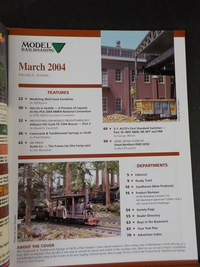 Model Railroading 2004 March Modeling well used gondolas GN EMD GP20 ...