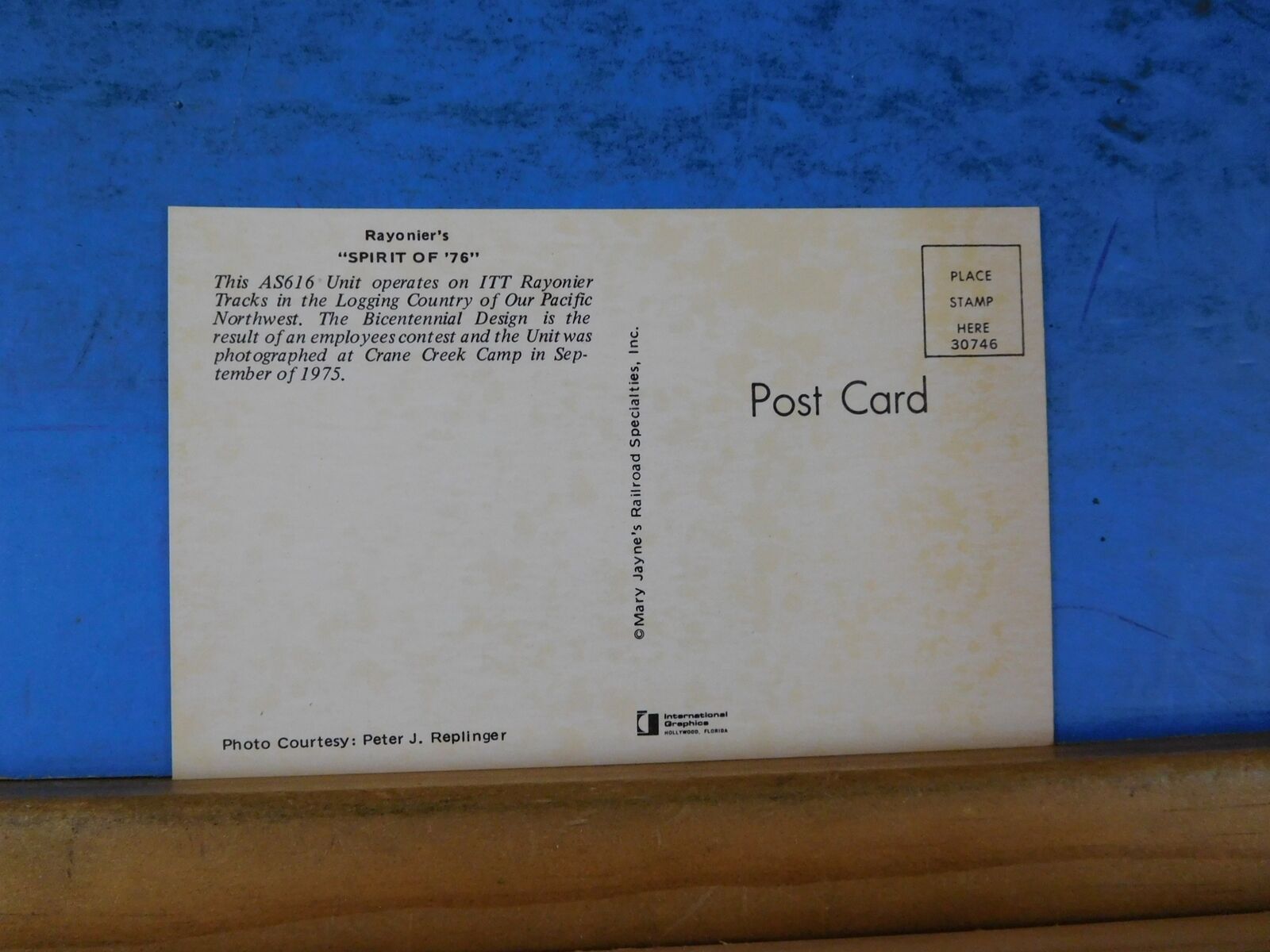 Postcard Rayonier locomotive Spirit of ‘76 1976 Bicentennial Spirit of ...