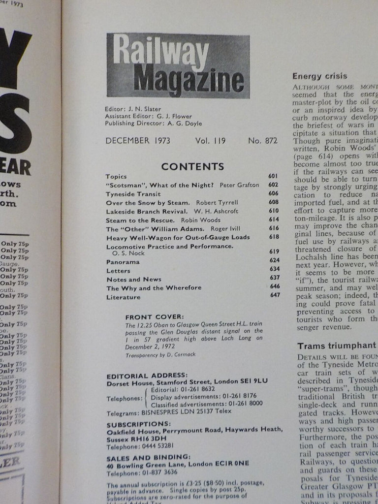 Railway Magazine 1973 December Tyneside Transit Lakeside Branch Reviva ...