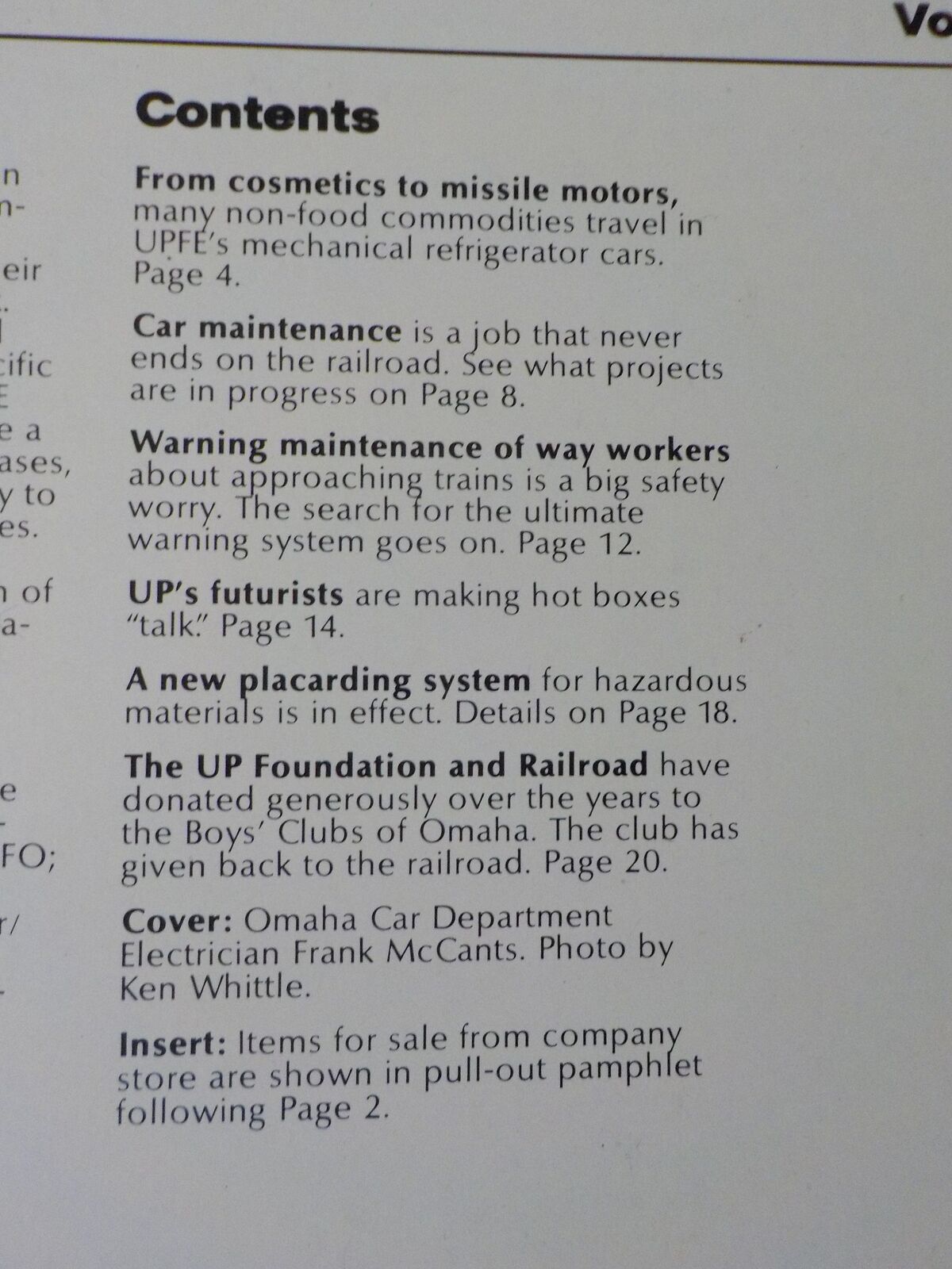 INFO Union Pacific Railroad 1981 September Employee UP UPFE's mechanic ...