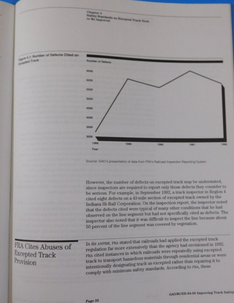 US General Accounting Office Report Railroad Safety Continued Emphasis ...
