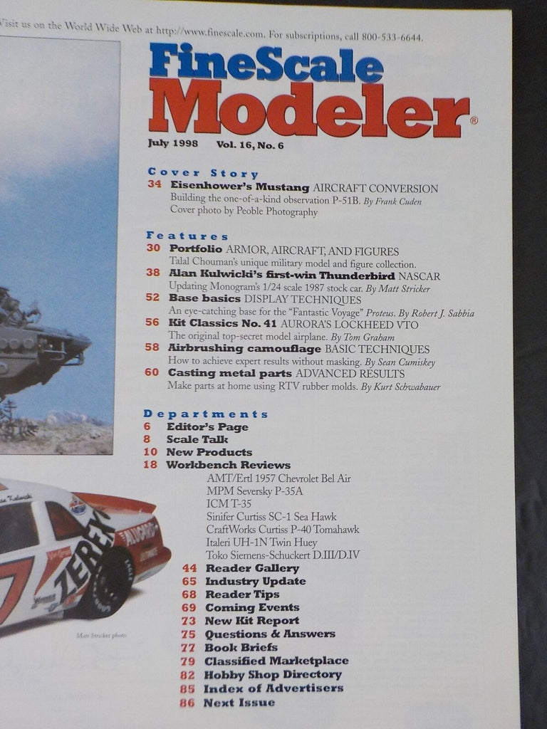 FineScale Modeler 1998 July Ike's Mustang Cast metal parts in RTV mold ...