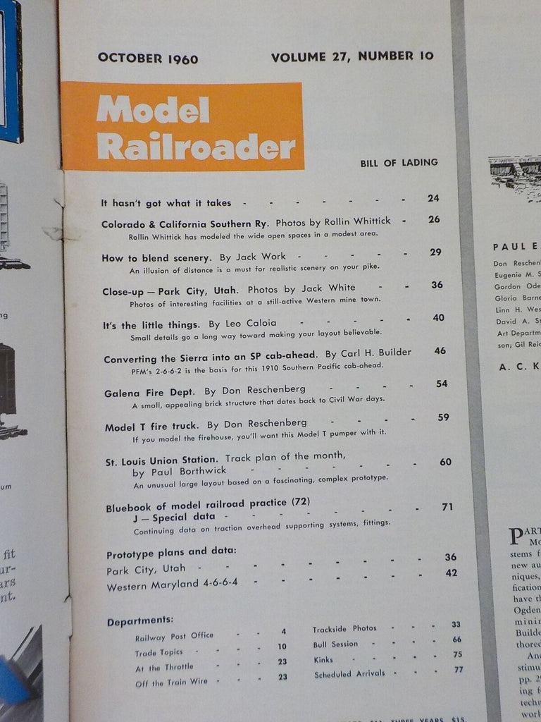 Model Railroader Magazine 1960 October Sierra 2-9-9-2 conversion Blend ...