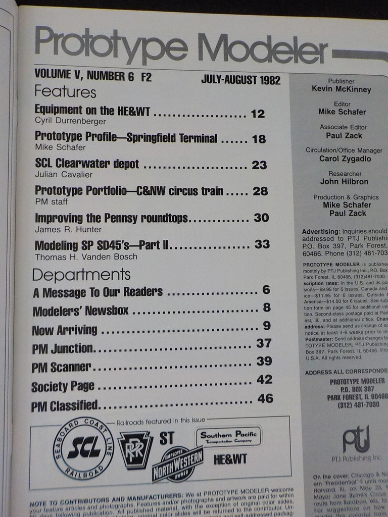 Prototype Modeler 1982 July August Modeling a circus train C&NW PRR SC ...