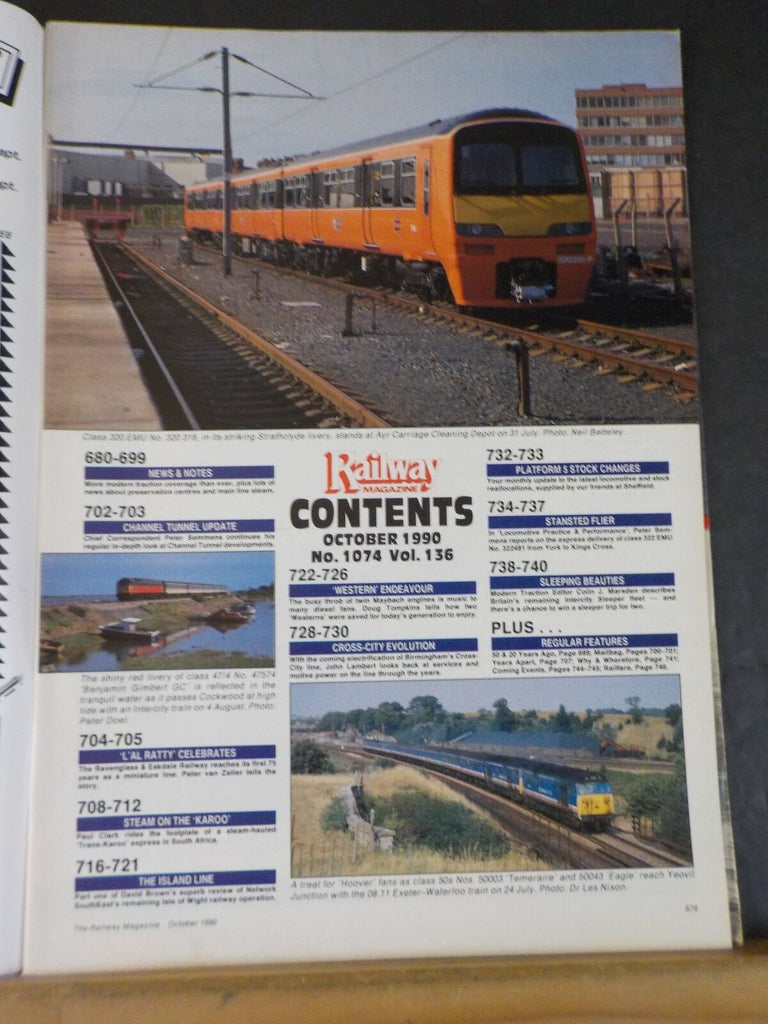 Railway Magazine 1990 October Vol 1074 Vol 136 South African Steam rev ...
