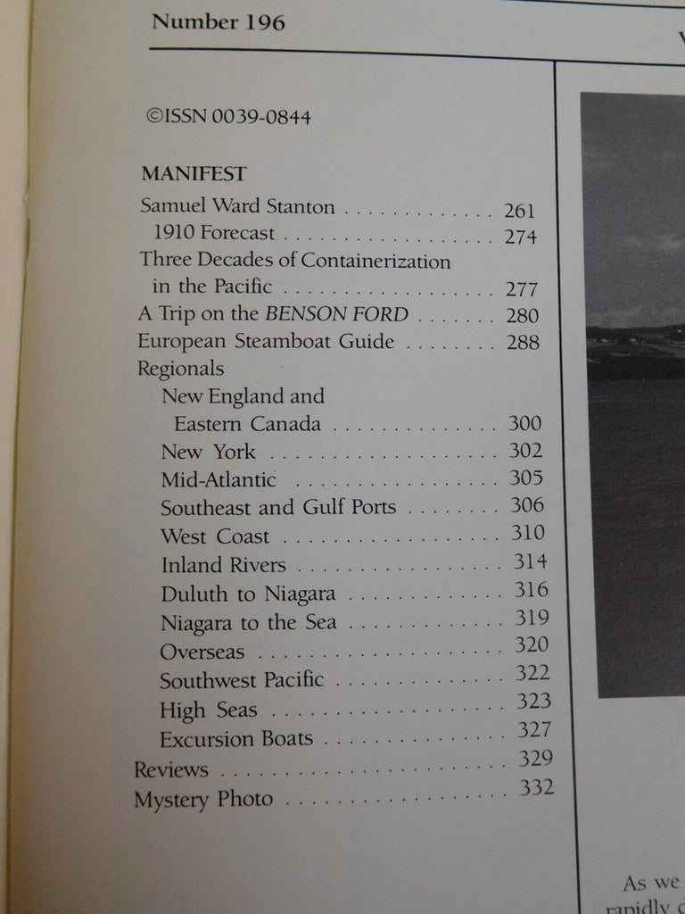 Steamboat Bill #196 Winter 1990 Journal of the Steamship Historical So ...