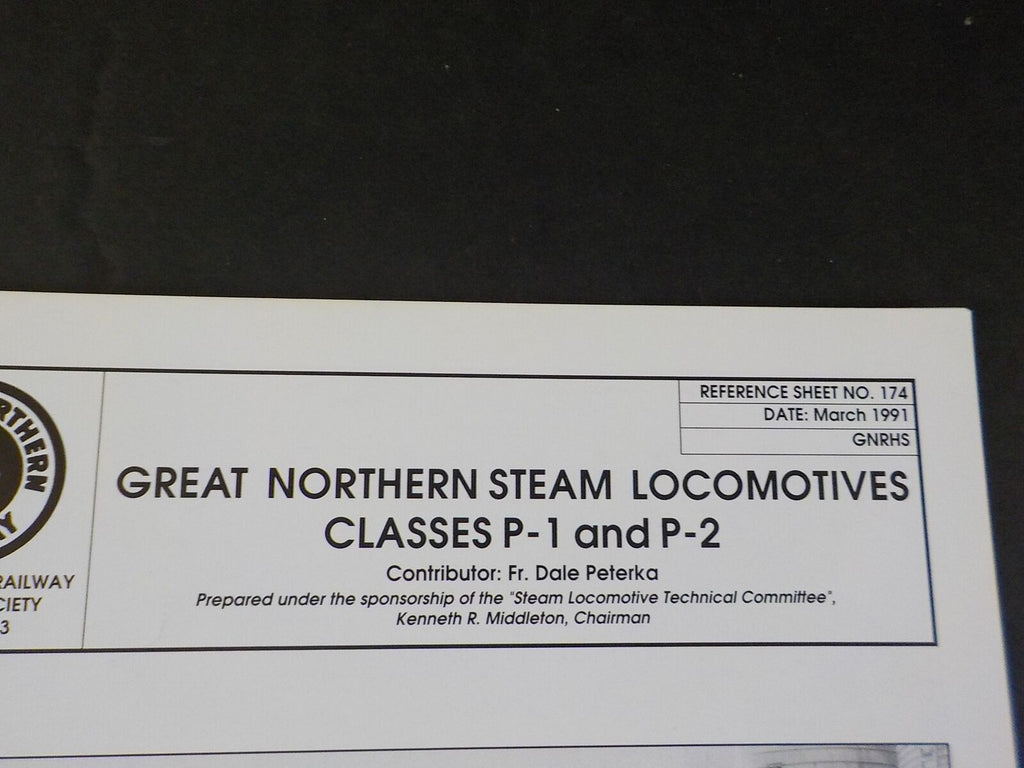Great Northern Goat Reference Sheet #174 March 1991 Class P-1 P-2 stea ...