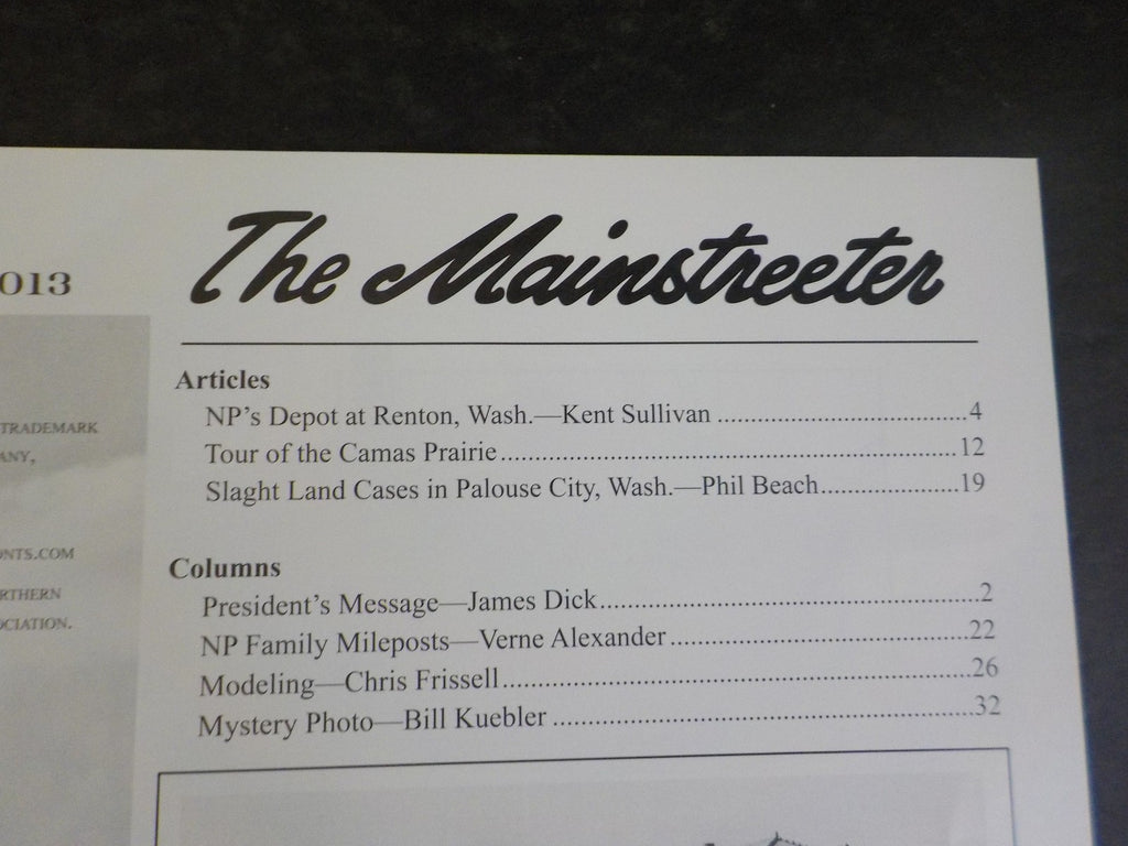The Mainstreeter Northern Pacific Ry Historical Society Vol 32 #4 2013 ...