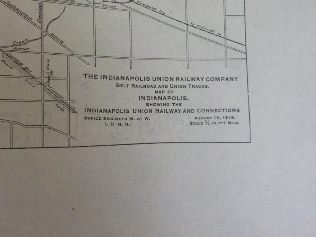 Indianapolis Union Railway Company Annual Report 1926 Fold out map ...