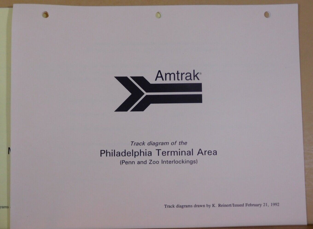 Amtrak Track Diagram Lot of 4 Main Line Penn to Perry Philadelphia Ter ...
