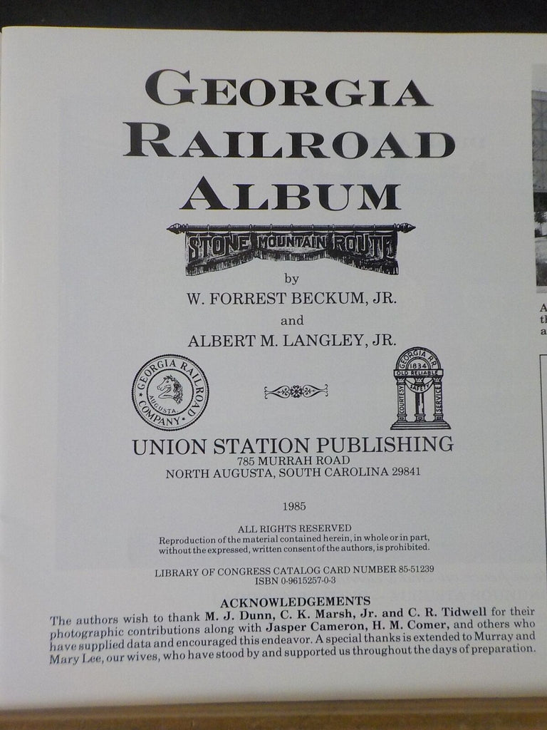 Georgia Railroad Album by Beckum and Langley. Soft Cover ...