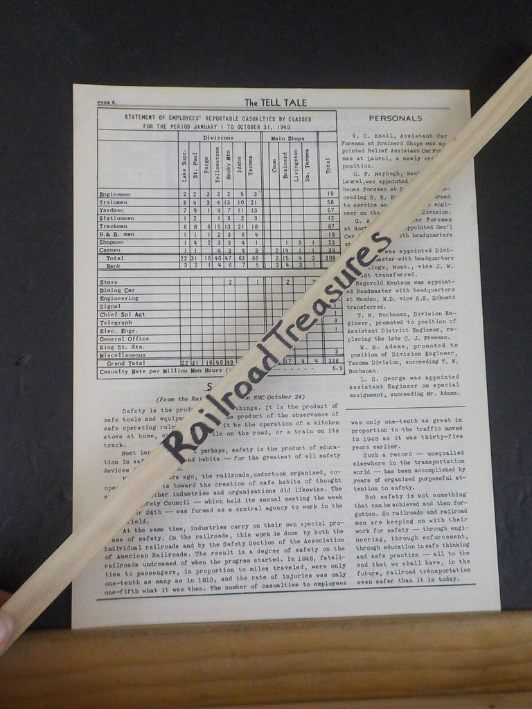 Tell Tale 1949 November Northern Pacific Employee Magazine ...