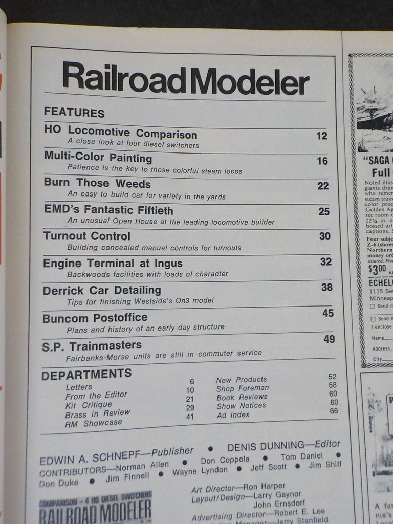 Railroad Modeler 1972 December Weed burner car Backwoods Engine termin ...