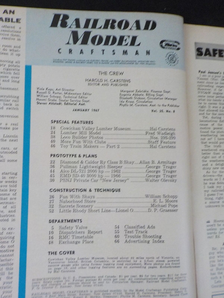 Railroad Model Craftsman Magazine 1967 January RMC Special logging rai ...
