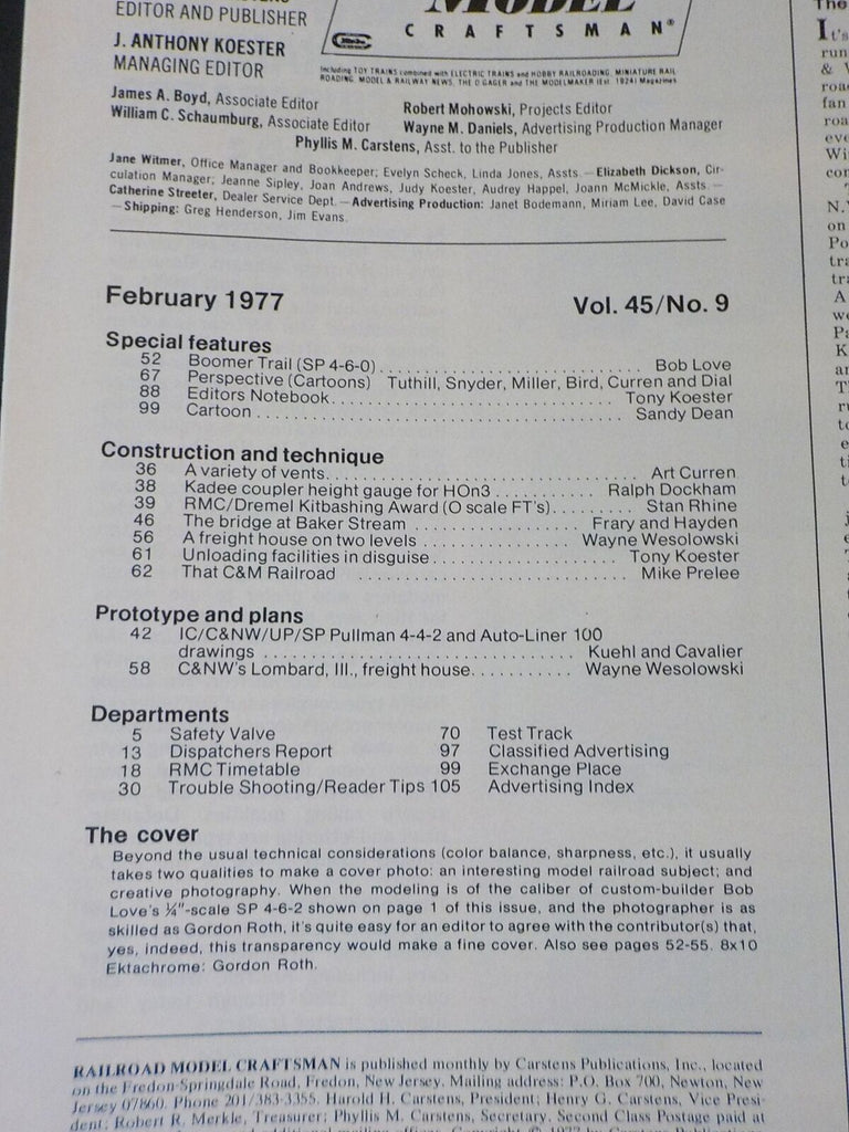 Railroad Model Craftsman Magazine 1977 February RMC Unusual bridge SP ...