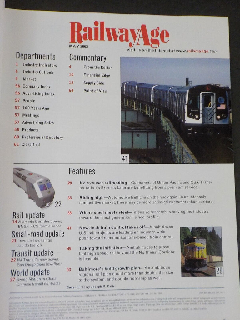 Railway Age 2002 May New ech train control takes off Baltimore ...