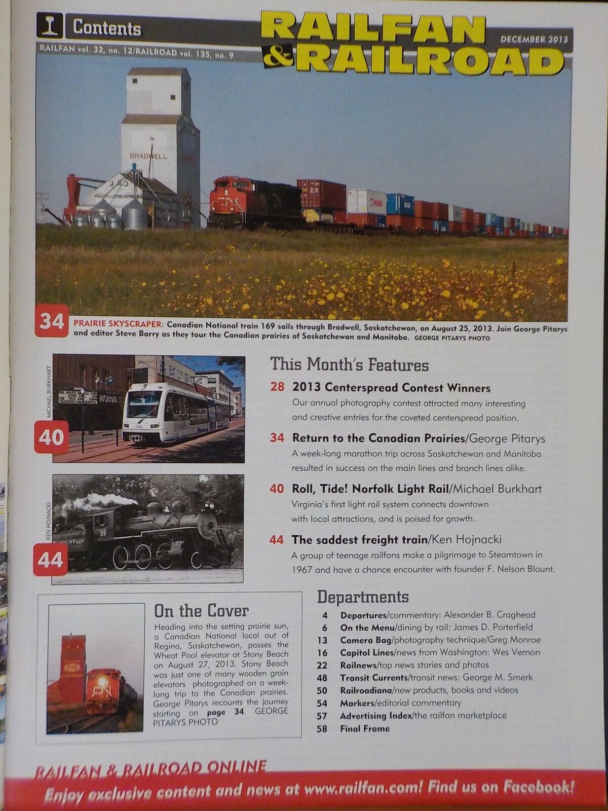 Railfan & Railroad Magazine 2013 December Canadian Prairies Norfolk li ...