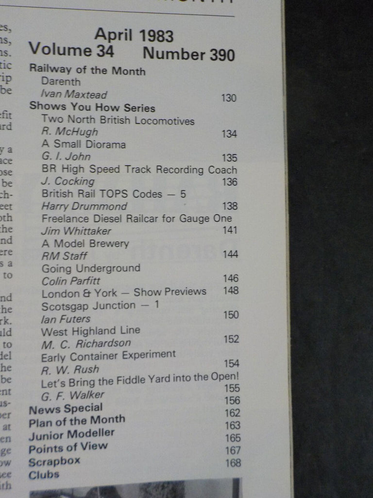 Railway Modeller 1983 April V34 #390 Darenth BR High Speed Track Recor ...