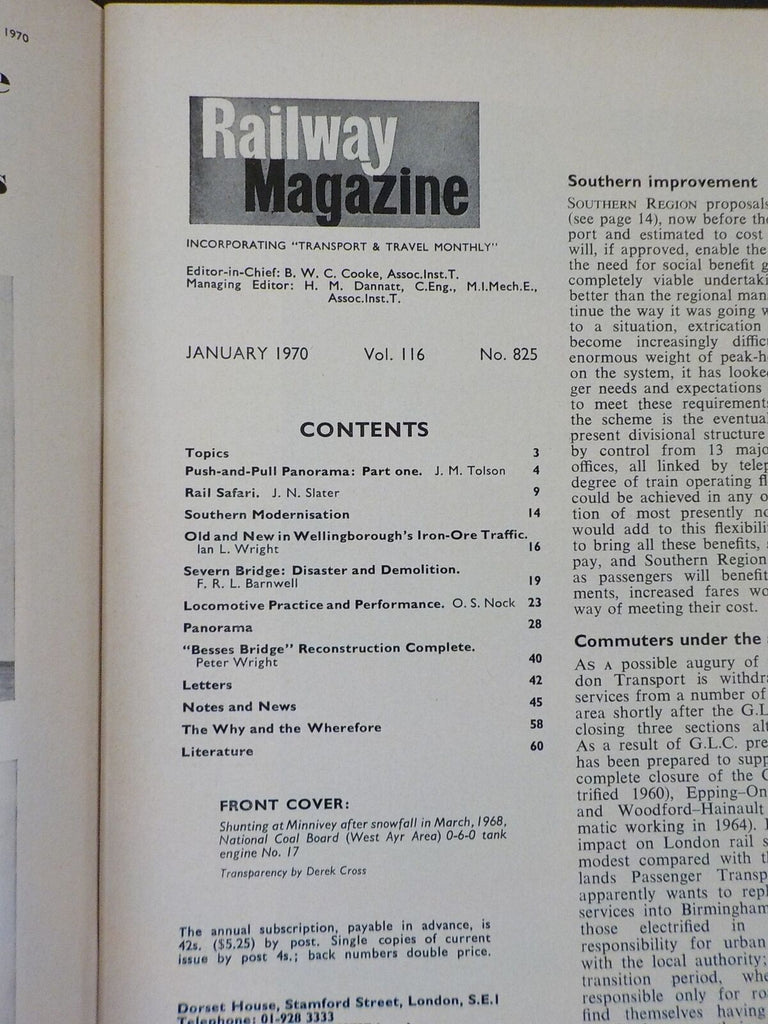 Railway Magazine 1970 January Push-and-Pull Panorama Pt 1 Southern Mod ...