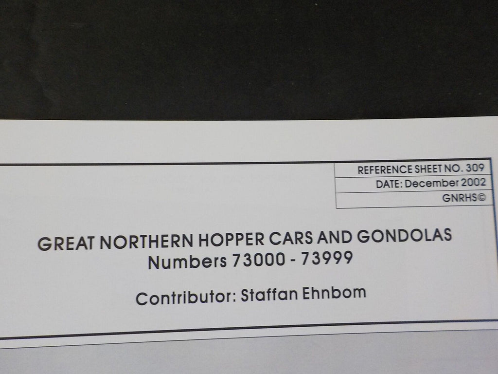 Great Northern Goat Reference Sheet #309 December 2002 Hopper cars & G ...