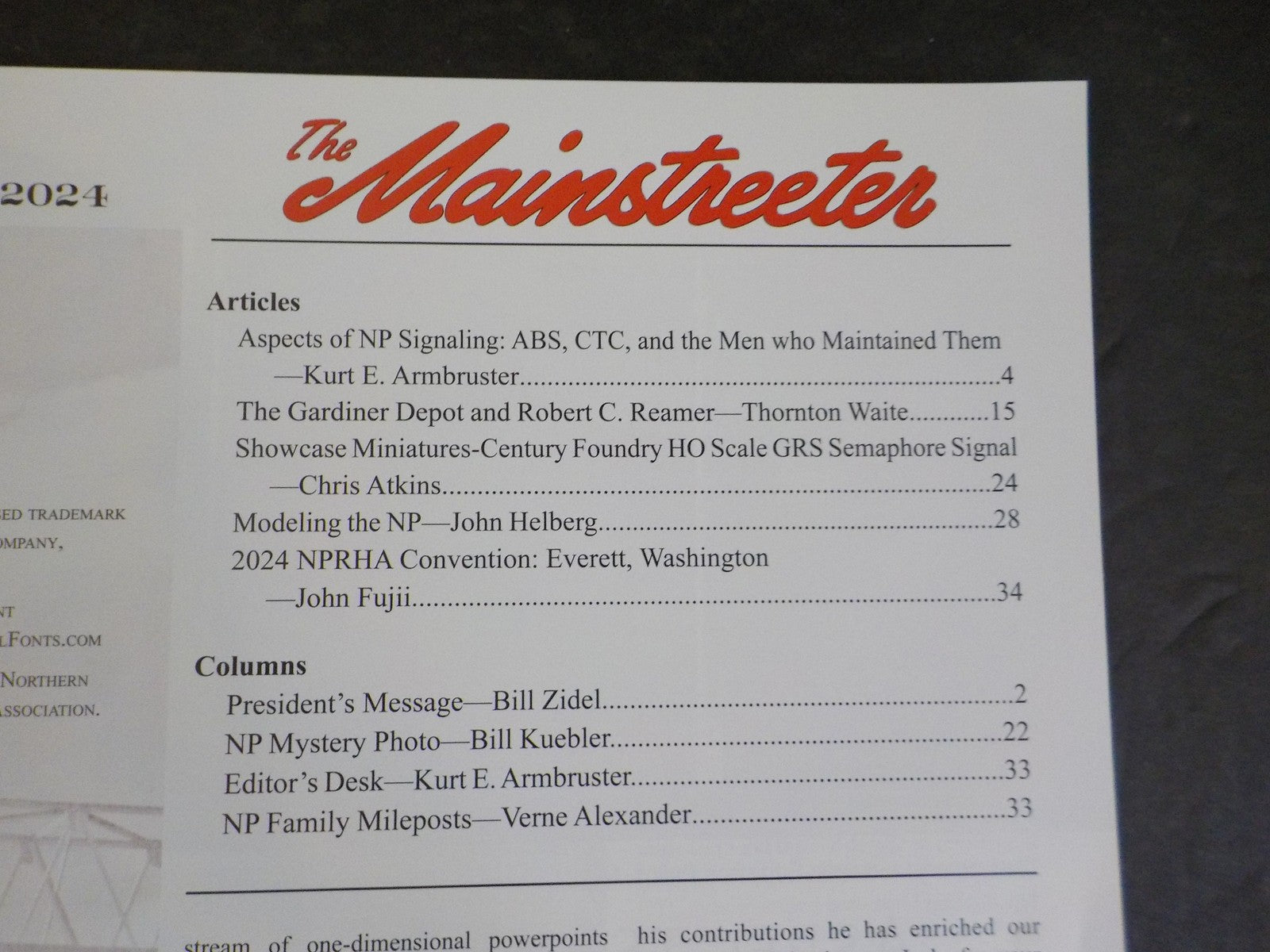 The Mainstreeter Northern Pacific Ry Historical Society Vol 43 #4 2024 ...