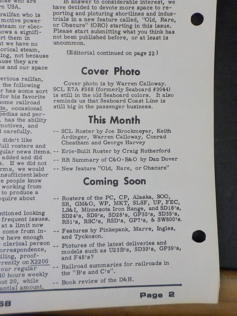 Extra 2200 South 1968 July Stapled SCL Erie built roster ...