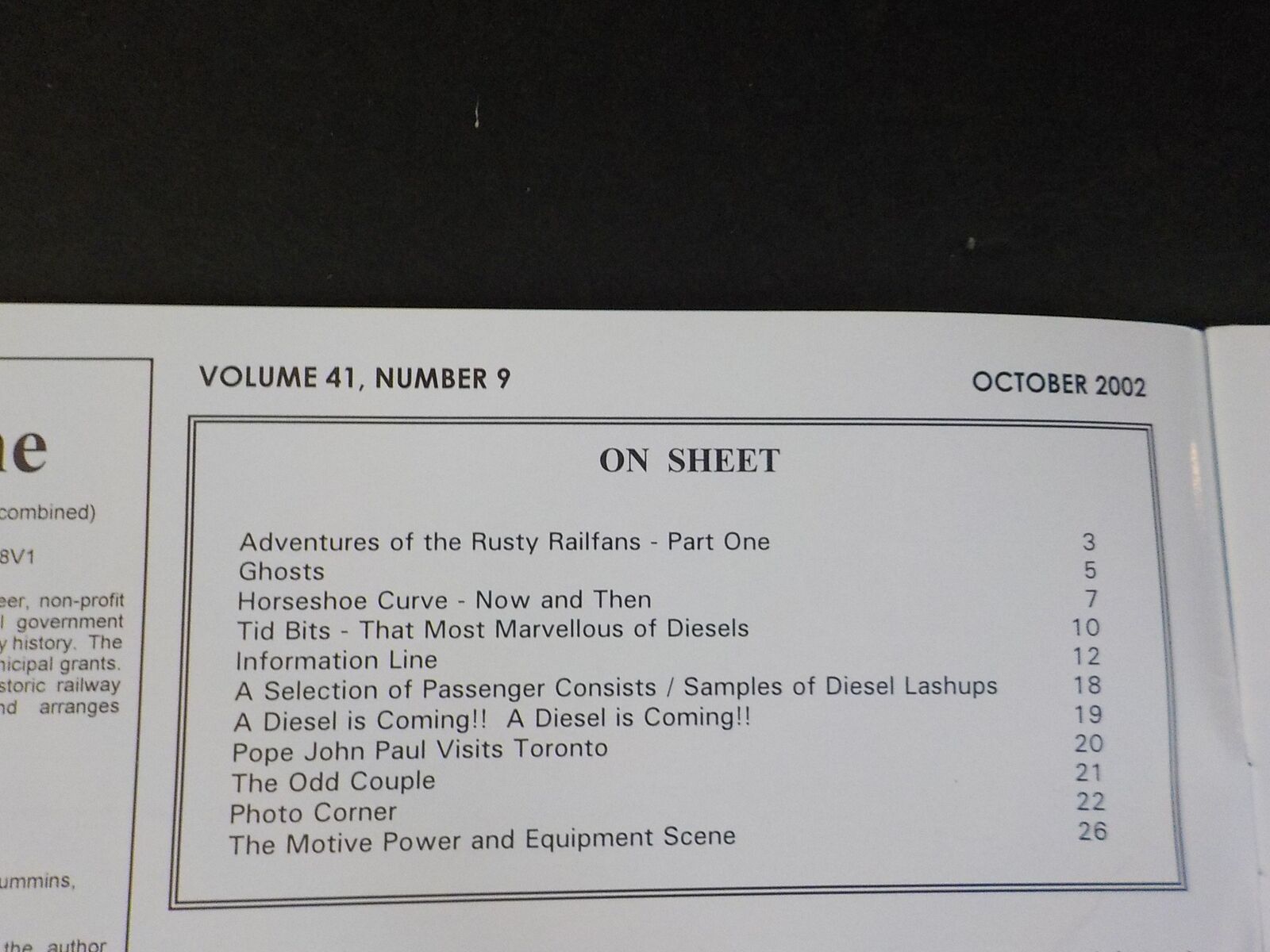 Branchline Canada’s Rail News Magazine 2002 October GHOSTS ...