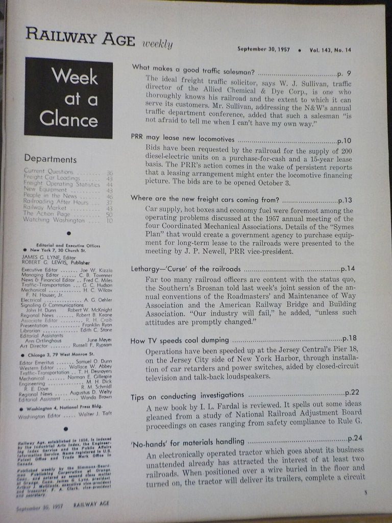 Railway Age 1957 September 30 Convention reports how TV speeds coal du ...