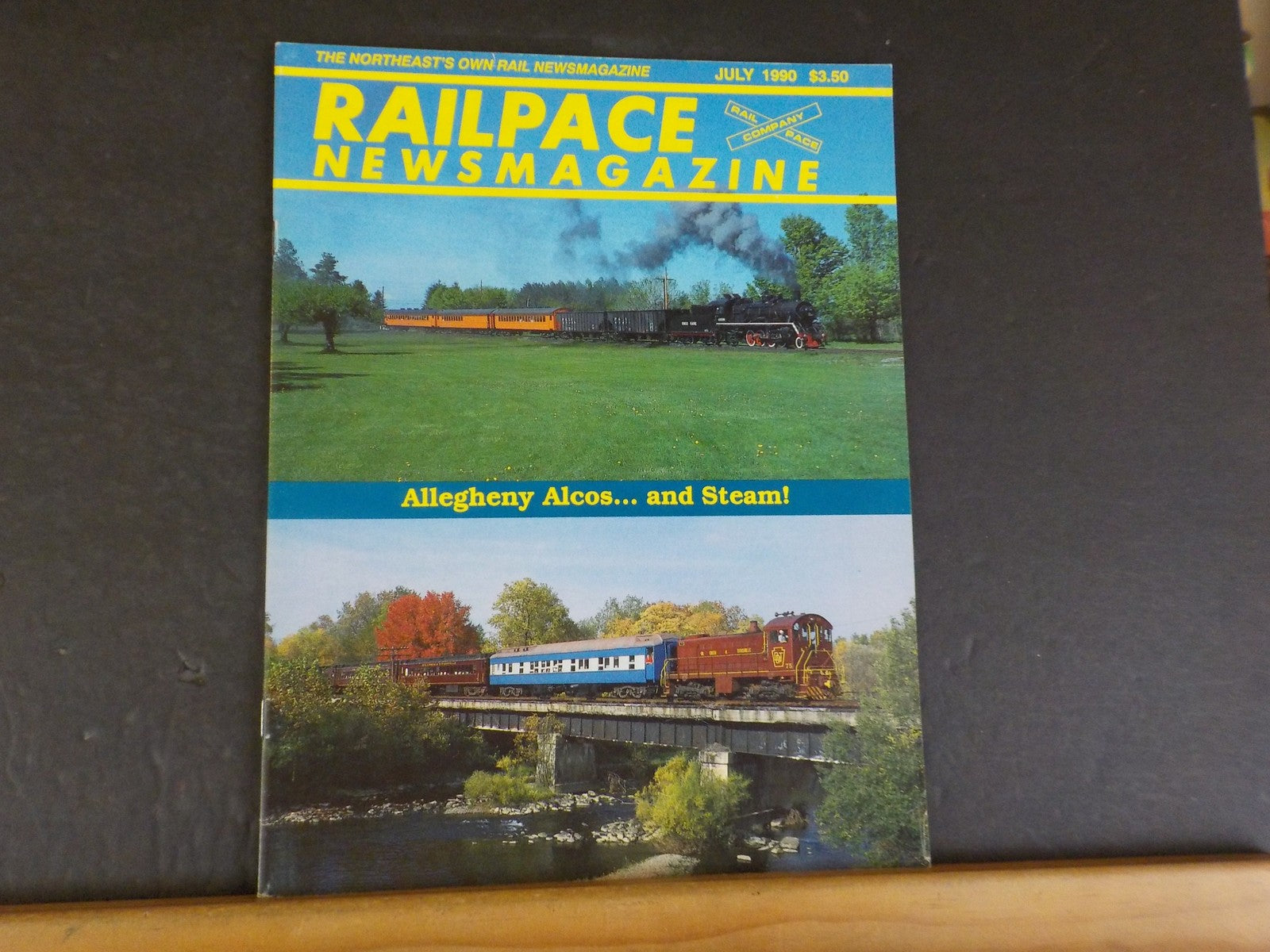 Rail Pace News Magazine 1990 July Railpace Allegheny Alcos and steam H ...