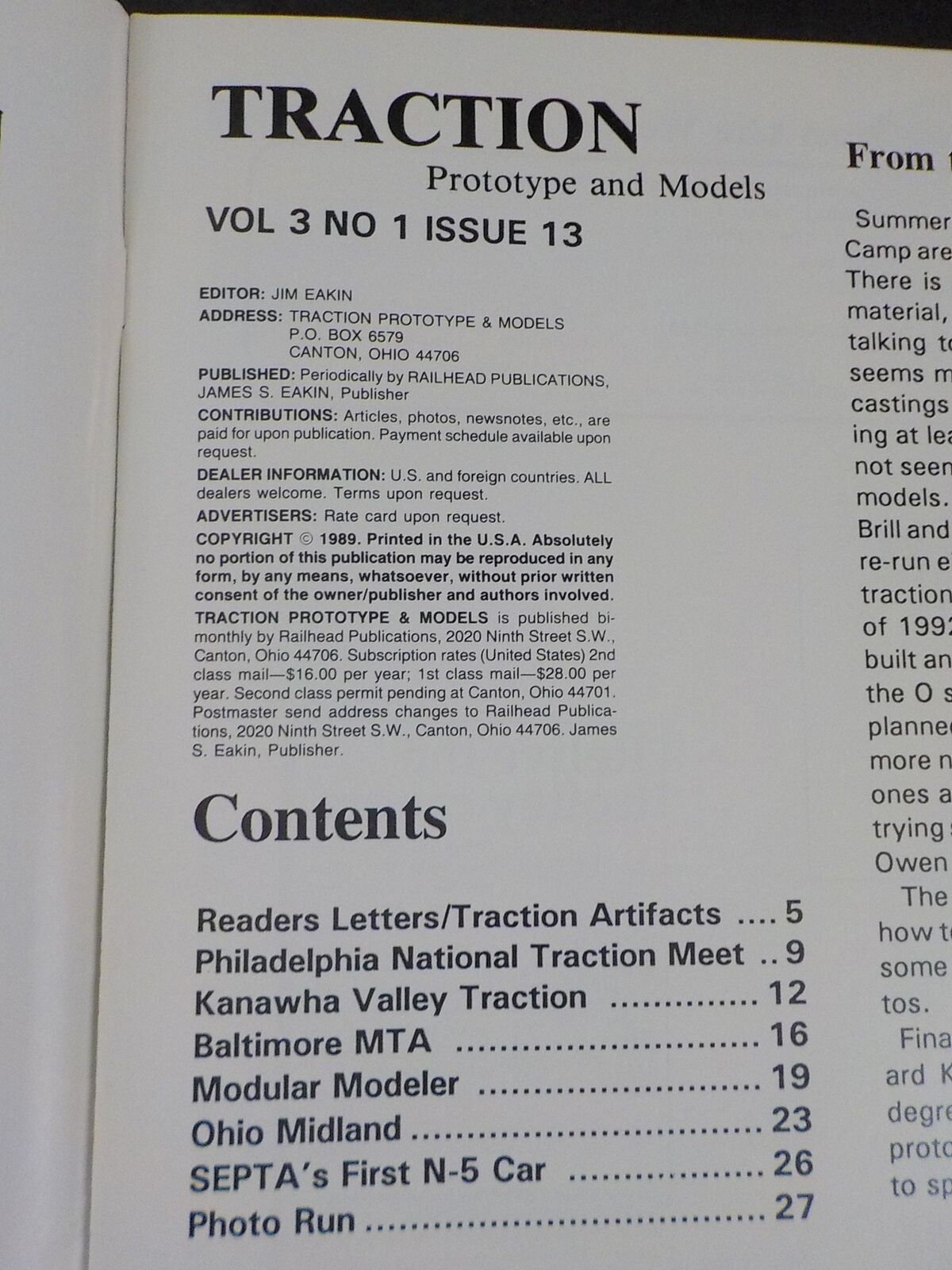 Traction Prototype and Models Magazine Issue 13 Kanawha Valley Tractio ...