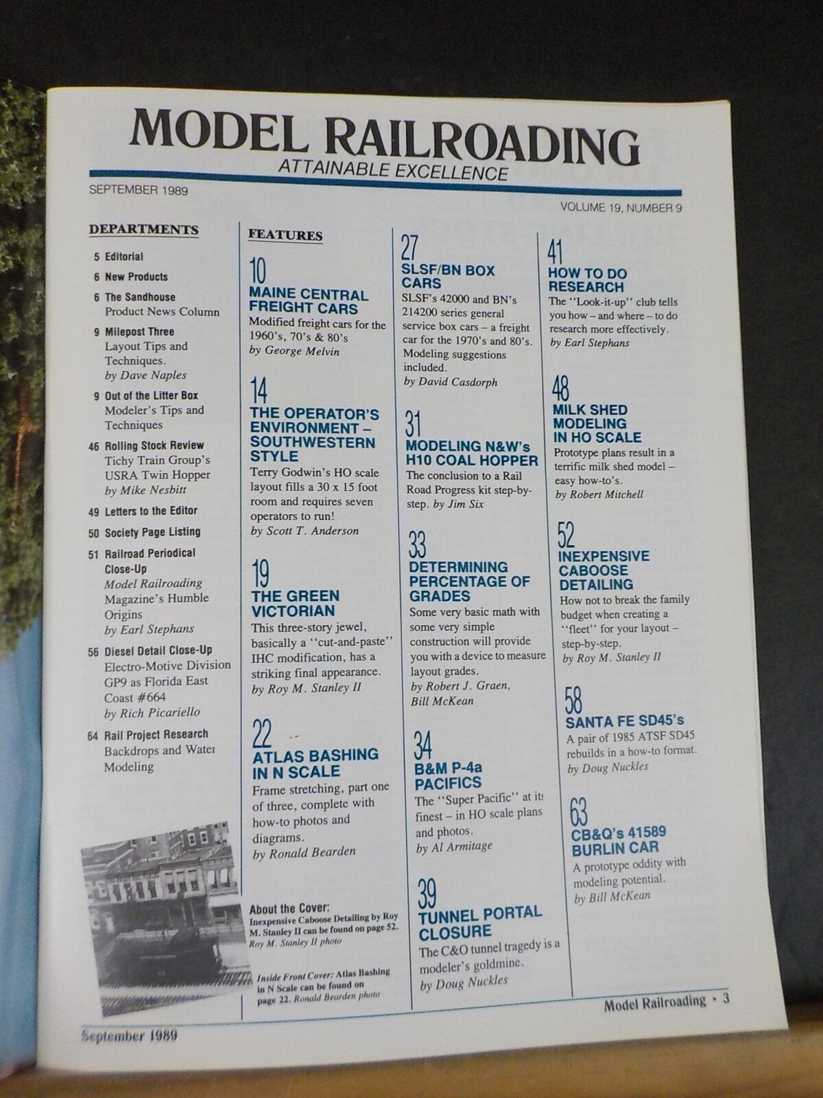 Model Railroading 1989 September FEC GP9 diesel detailing Caboose deta ...