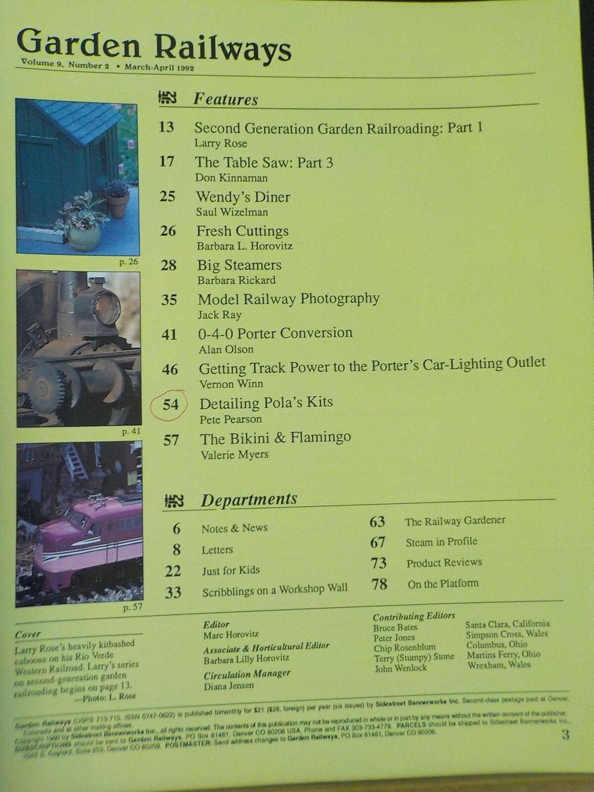 Garden Railways Magazine 1992 March April 0-4-0 Porter Conversion Wend ...