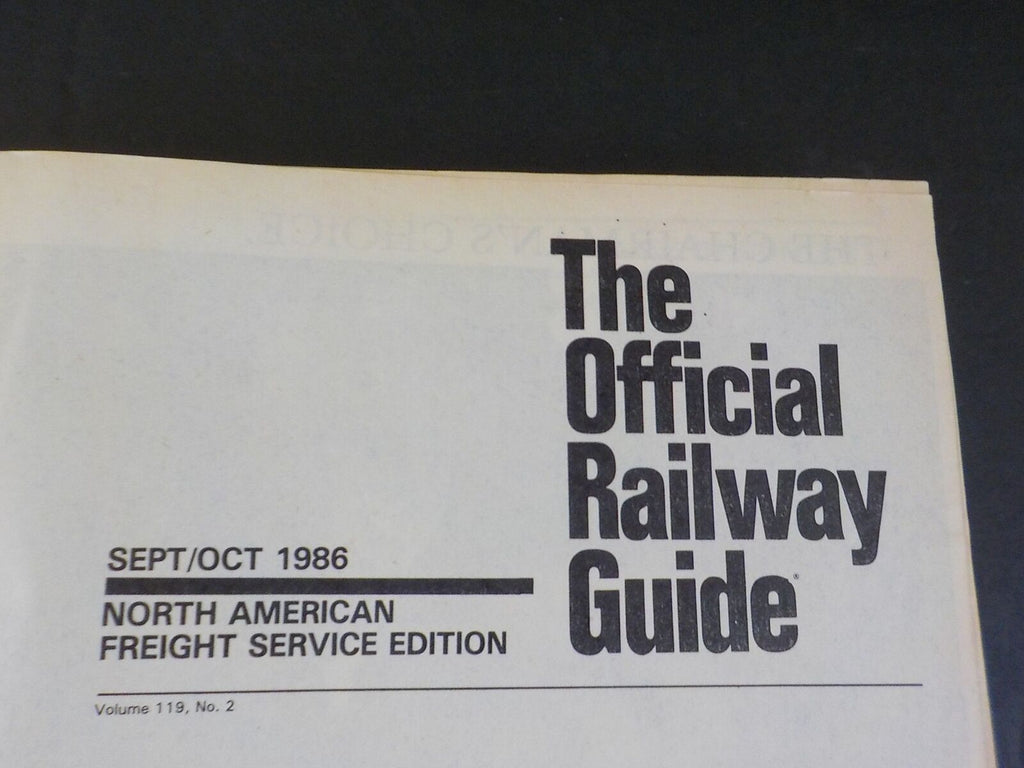 Official Railway Guide 1986 September Oct North American Freight Servi ...
