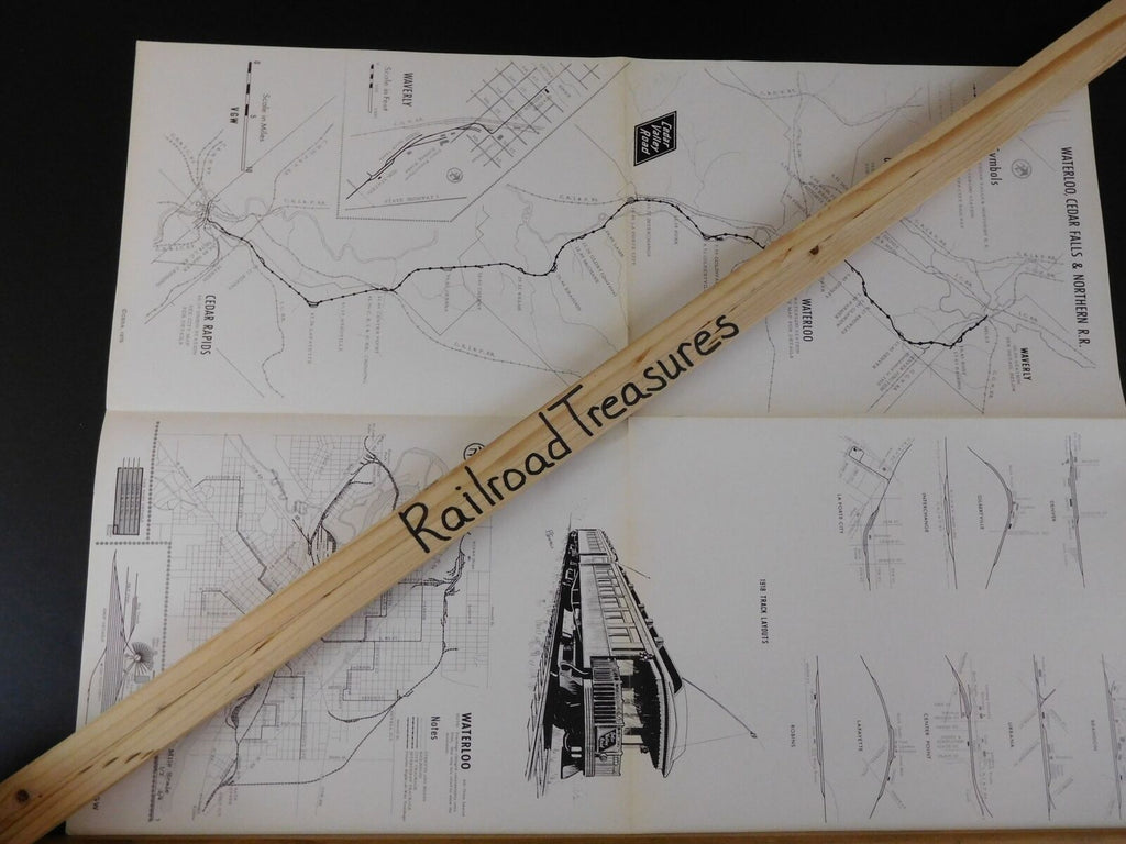 Map Waterloo, Cedar Falls & Northern RR 1918 Track Layouts ...