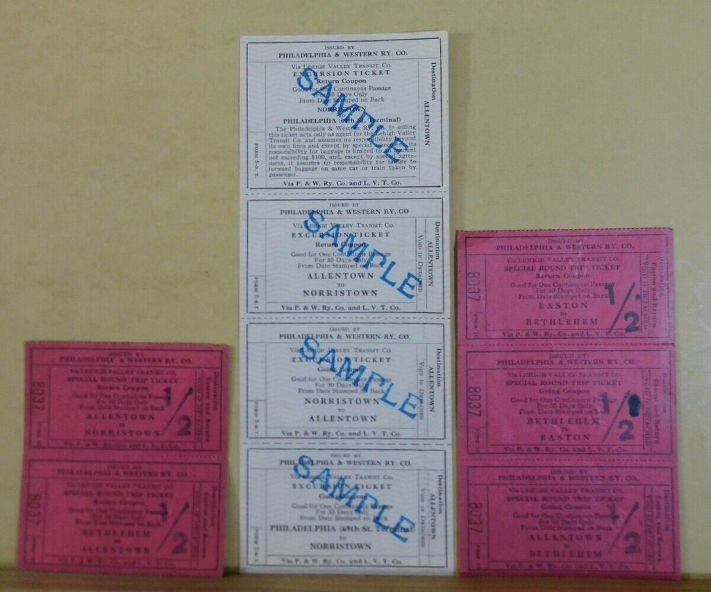 Philadelphia & Western Tickets Excursion Special Round Trip ticket ...