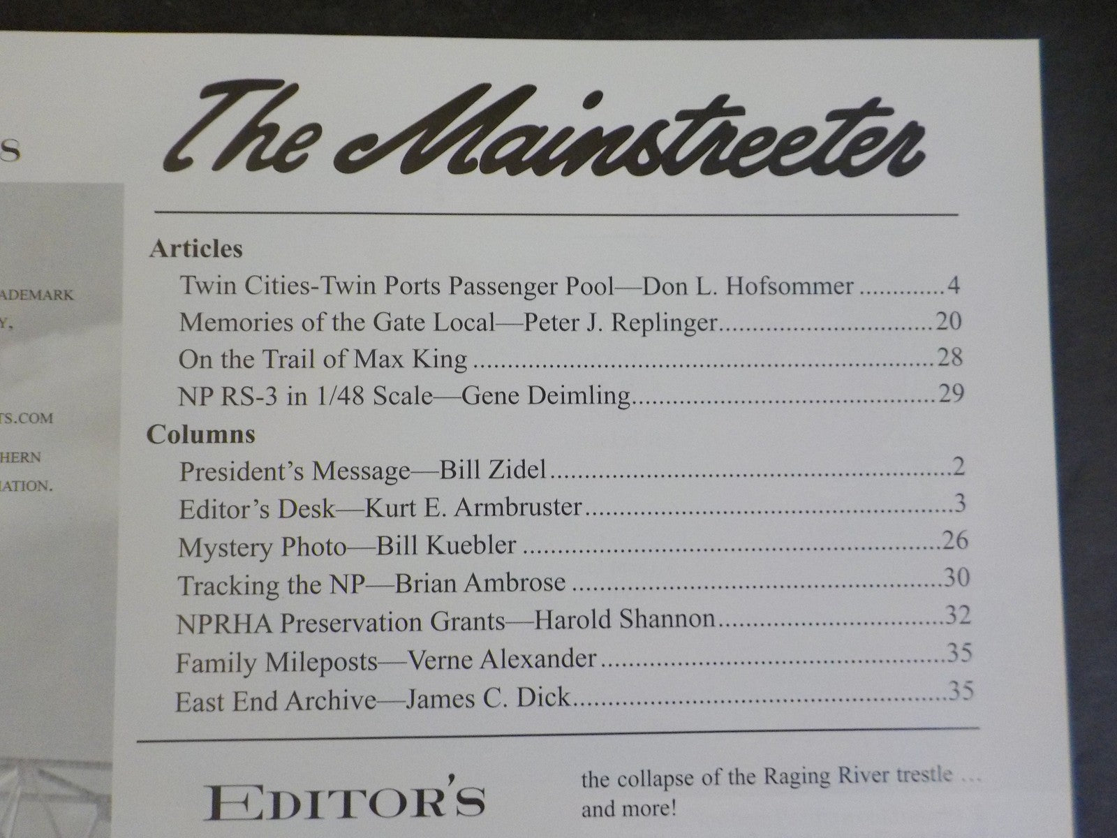 The Mainstreeter Northern Pacific Ry Historical Society Vol 37 #3 2018 ...