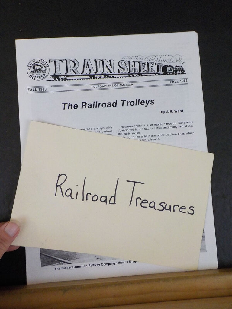 Train Sheet Railroadians Of America 1988 Fall Railroad Trolleys ...