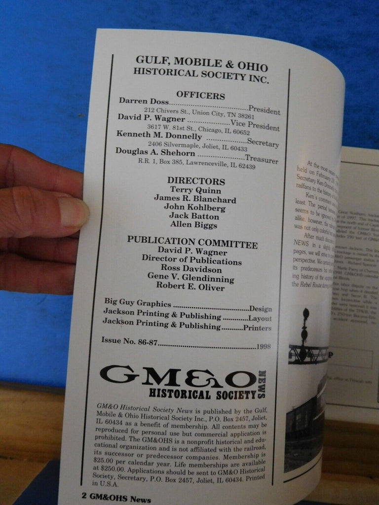 GM&O Historical Society News Magazine #86 / 87 1998 – RailroadTreasures