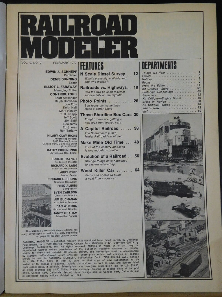 Railroad Modeler 1979 February Vol 9 #2 Old time railroads Shortline b ...