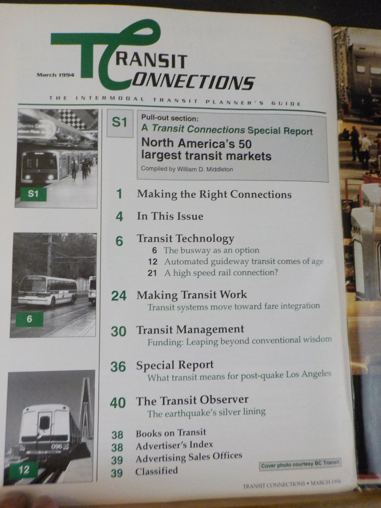 Transit Connections 1994 March North America’s 50 largest transit Mark ...