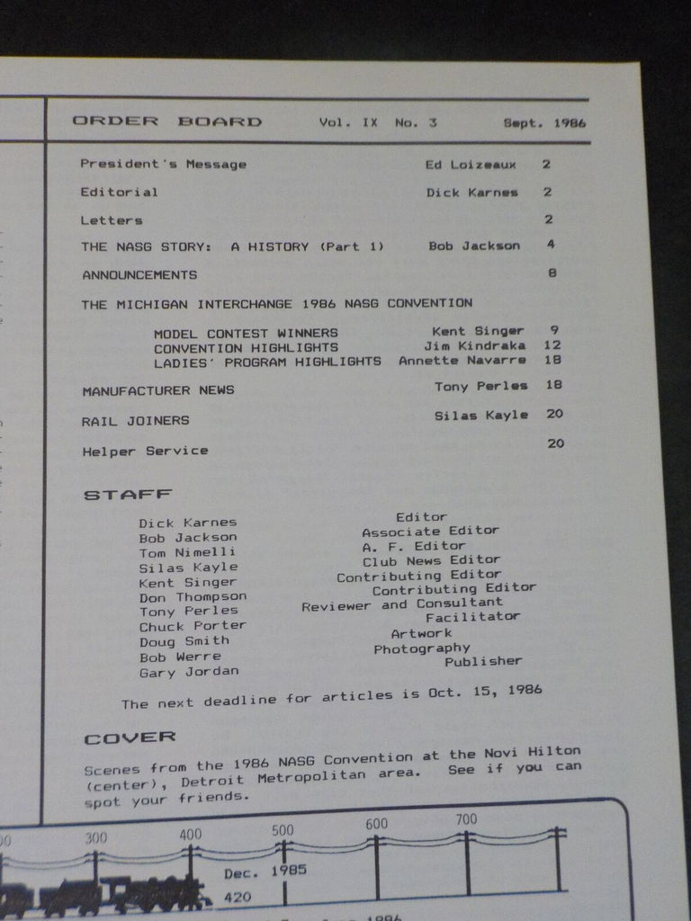 S Gaugers Dispatch Vol 9 #3 1986 Sept Nasg Story – RailroadTreasures