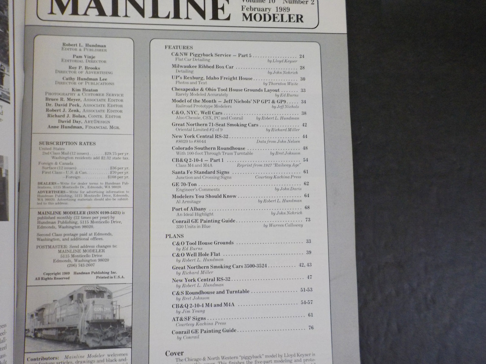 Mainline Modeler 1989 February C&NW Piggyback service Flat car detaili ...