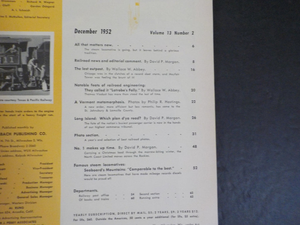 Trains Magazine 1952 December Long Island Rail Road Trains & Travel Th ...
