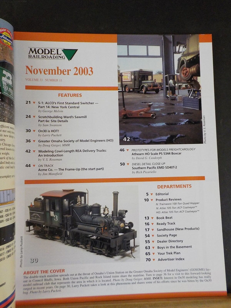 Model Railroading 2003 November SP SD40T-2 Cowl length trucks NYC Alco ...