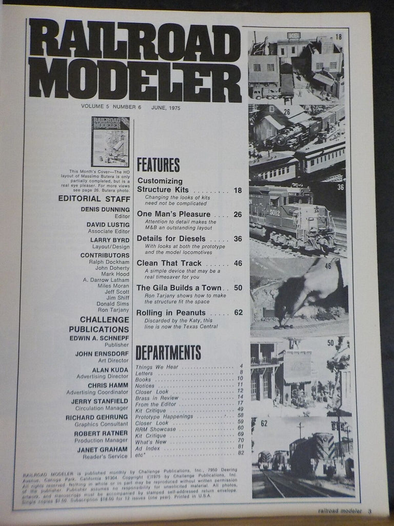 Railroad Modeler 1975 June Building kit customizing Perfect track clea ...