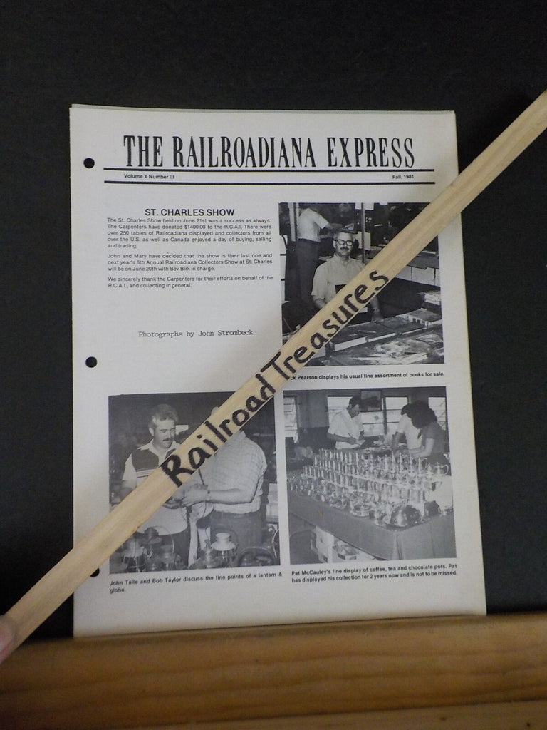 Railroadiana Express 1981 Fall Descriptive List of Glass Lamp Chimneys ...