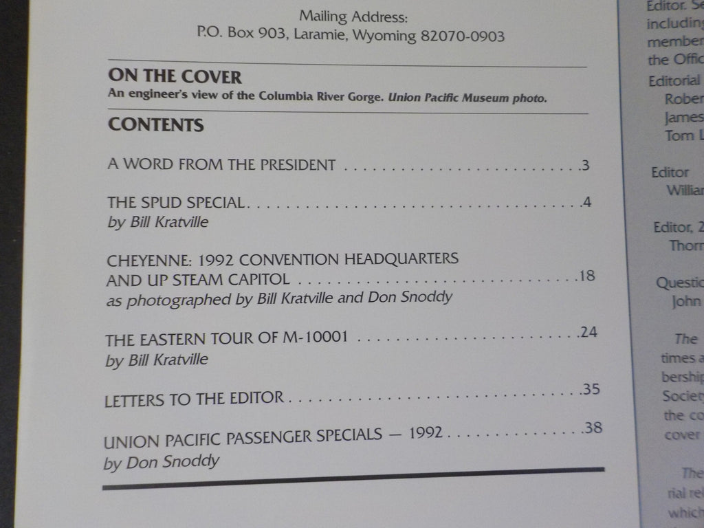 UP The Streamliner Volume 7 #4 Union Pacific Historical Society ...