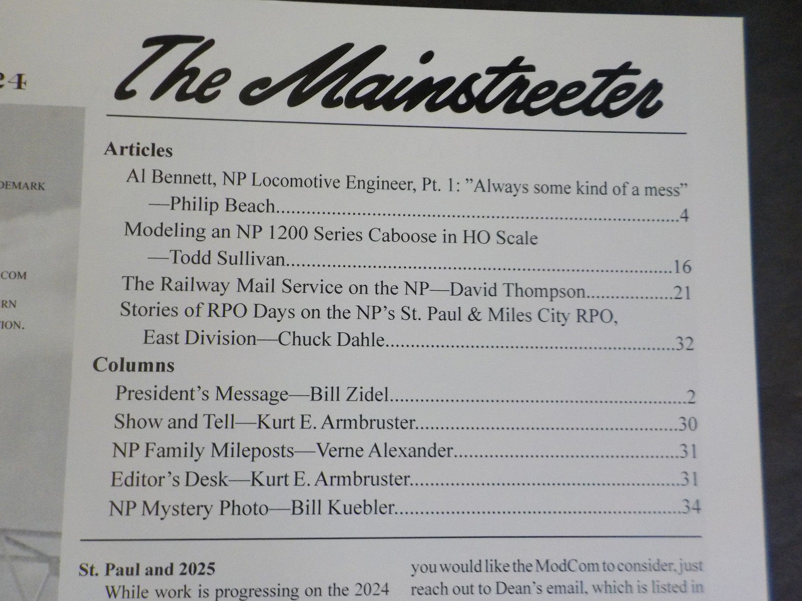 The Mainstreeter Northern Pacific Ry Historical Society Vol 43 #1 2024 ...