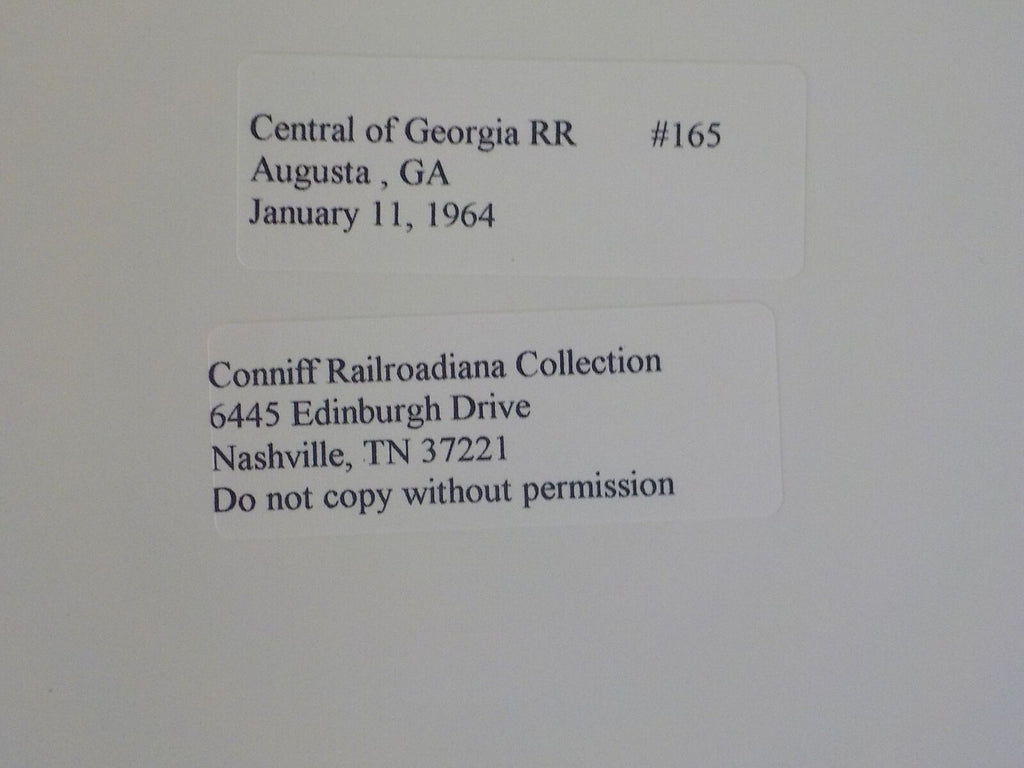 Photo Central of Georgia Railroad Locomotive #165 Augusta 1964 8 X 10 ...